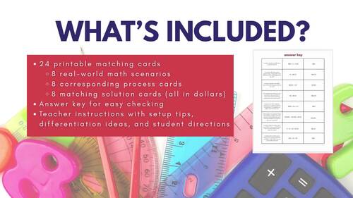 Matching Cards: Percents, Rates & Proportions (Real-World Math) | TPT