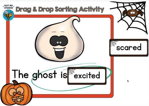 HALLOWEEN IDENTIFYING EMOTIONS GAME SPEECH THERAPY BOOM CARDS SORTING ...