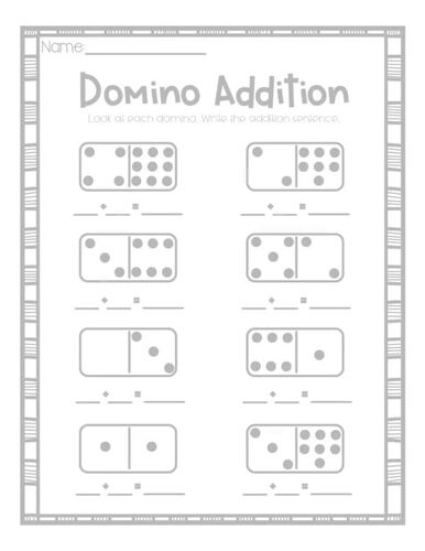 Domino Addition to 20 | Domino Addition Up to 20 Worksheets | TPT