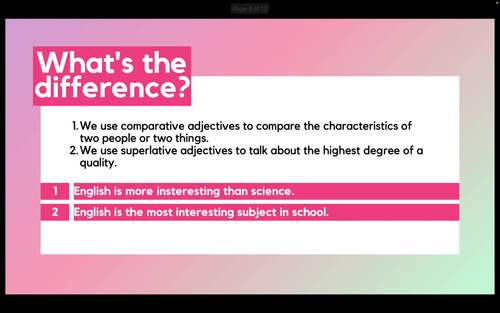 Comparatives and Superlatives Explanation & Practice (A2) | TPT