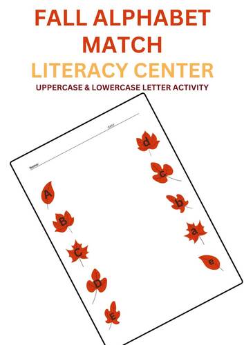 Fall Alphabet Match Literacy Center | Uppercase & Lowercase Letter Activity