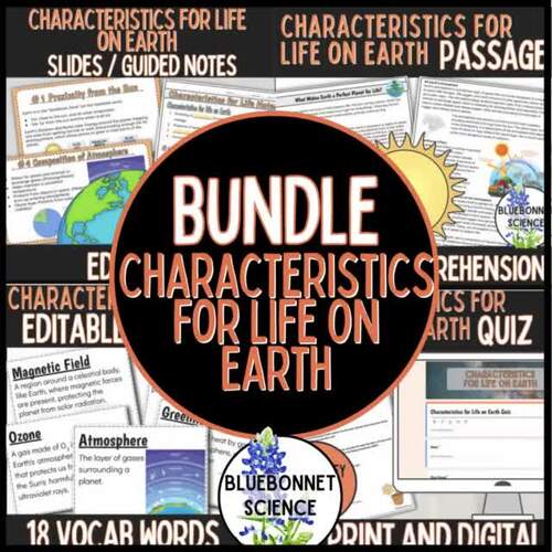 Characteristics that support life on Earth habitable BUNDLE (NEW 2024 ...