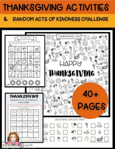 Thanksgiving Activities | Thanksgiving Random Acts of Kindness Activities