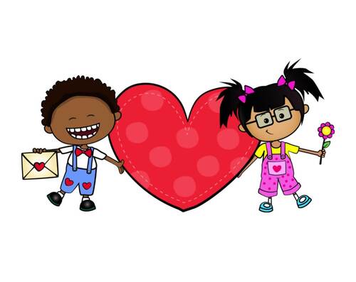 Valentine's Day - 'Smitten' B/W & Color clipart illustration {Lilly ...