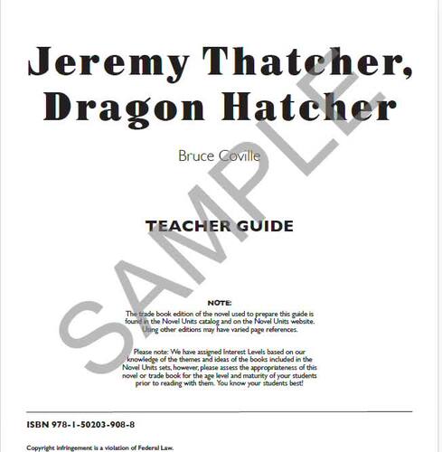 Jeremy Thatcher, Dragon Hatcher Novel Units® Teacher Guide Novel Study