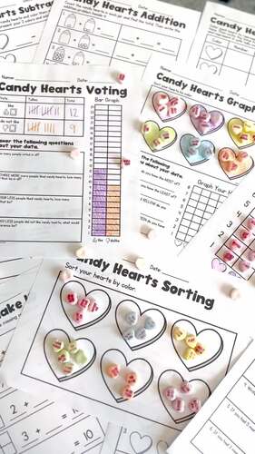 Candy Hearts Graphing Conversation Hearts Math Activities Valentine ...