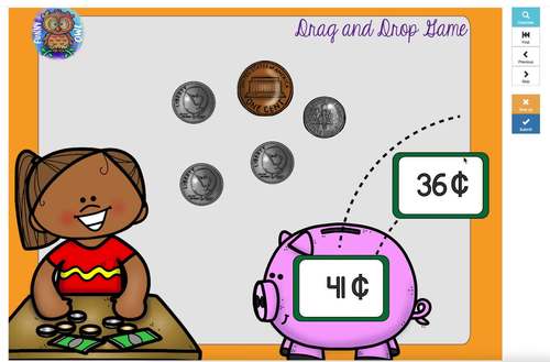 Counting Money | Boom Cards | Counting Dimes and Pennies by Funny Owl