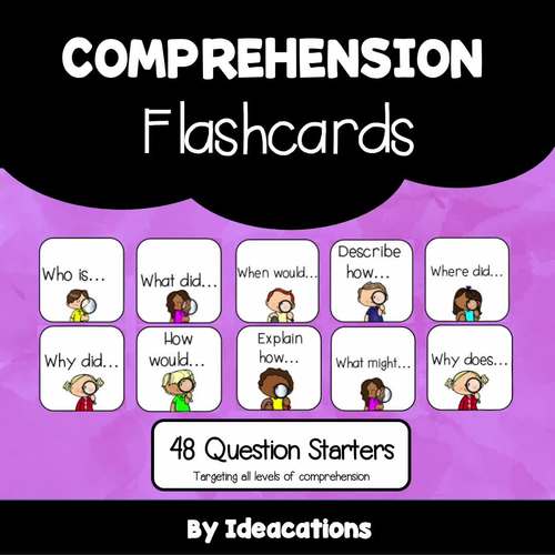 Comprehension Question Stems Flashcards by Ideacations | TPT