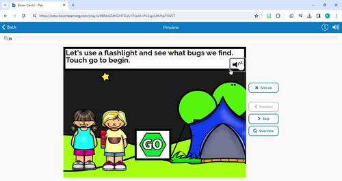 Lights On and Off Bugs/Camping by Creative Speech Language Resources