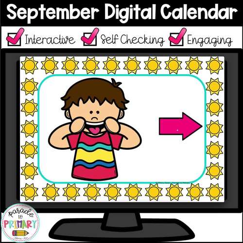 September Calendar & Questions - DIGITAL & PRINTABLE - Distance ...