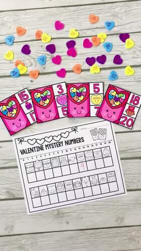 February Valentine Mystery Numbers - Missing Numbers Before & After 0 - 20