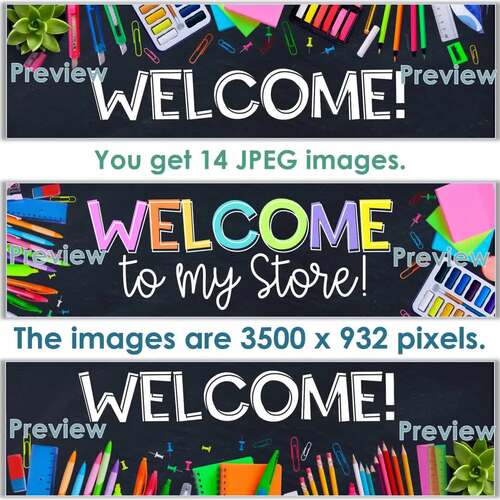 NEW 2024 TPT Store Page Banners | Chalkboard Themed | Clipart by Star Kids