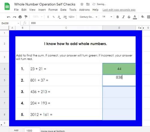 Whole Number Operations Pre-Test & Self-Checking Practice BUNDLE