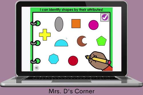 2D Shape Attributes Digital Activity | Distance Learning by Mrs Ds Corner