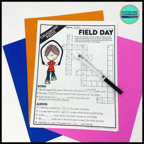 Field Day Worksheet Packet Word Search Writing Morning Work 2nd grade ...