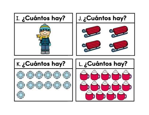 El INVIERNO COUNT THE ROOM | WINTER MATH ACTIVITY| CONTAR DEL 1 AL 20