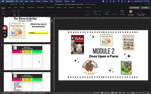 Kindergarten Wit and Wisdom EDITABLE Module 2 Powerpoint & Anchor Charts