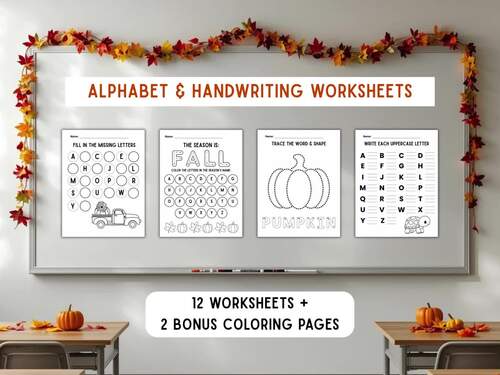 Printable Fall Alphabet and Handwriting Learning Activities | TPT
