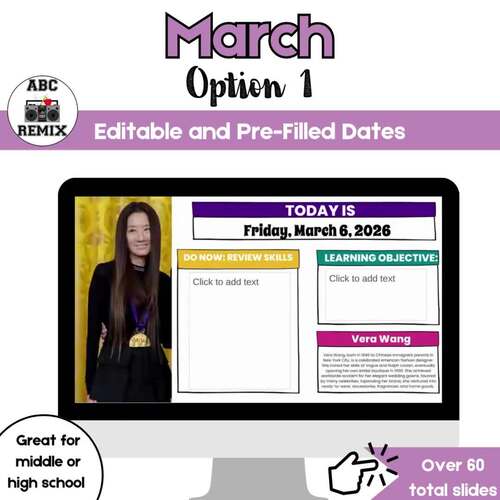 March Daily Agenda Slides Morning Google Template Women's History Month ...