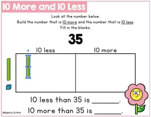10 More 10 Less for Google Slides (Spring-Themed!) by ONEderful In First