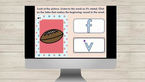 Beginning Sounds f or v (Boom Cards with Audio Support) | TPT