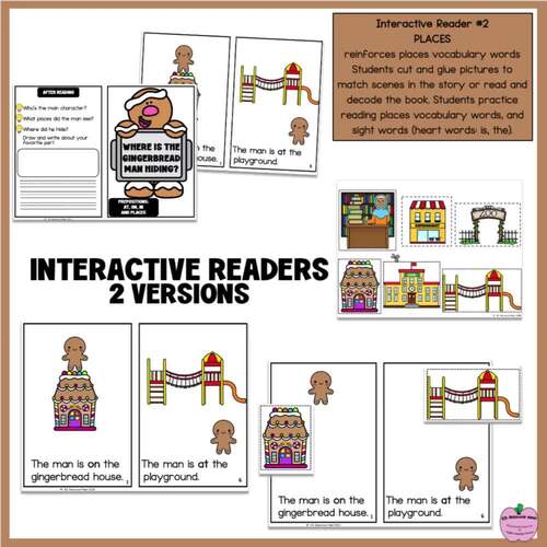 ESL Christmas Gingerbread Man Positional Words Places Games Readers ...