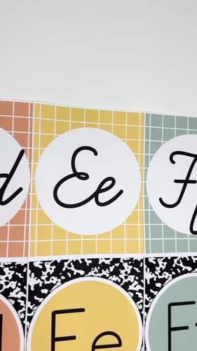 Alphabet Posters & Cursive Alphabet Posters for Composition Notebook Decor