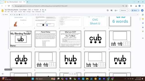 Blending CVC Word Tap It Emergent Reader | Short U CVC Word Worksheets ...