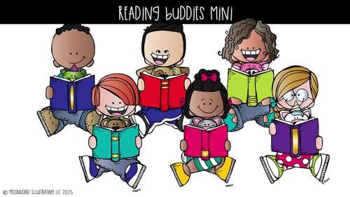 Reading Buddies clip art, book Mini by Melonheadz Clipart | TPT