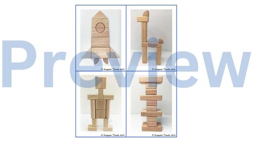 Wooden block building challenge cards Block Center Activity BUNDLE