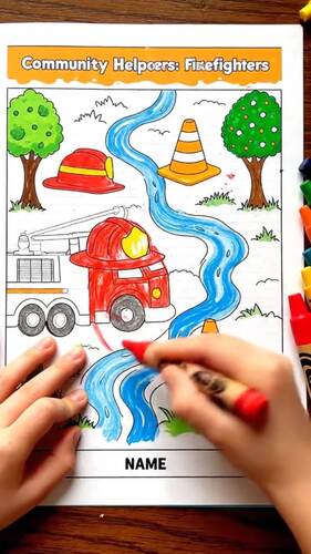 Community Helpers Coloring Pages | Firefighters Coloring Book for Kids ...