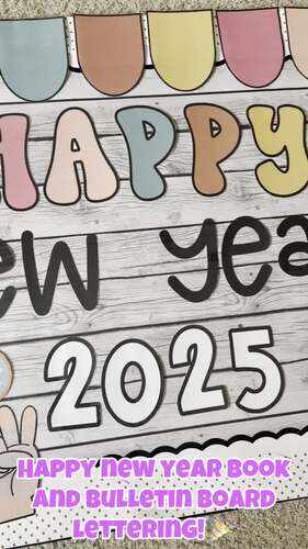 Happy New Year Lettering | 2025 Resolution Activity Book + Resolution ...