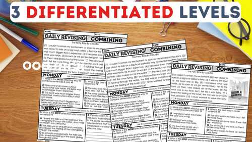 Daily Revising Combining Sentences Writing STAAR 1 Week Warm Up ...