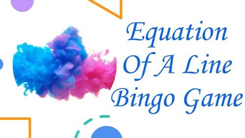 Equation Of A Straight Line Algebra Maths Bingo Game Activity | TPT
