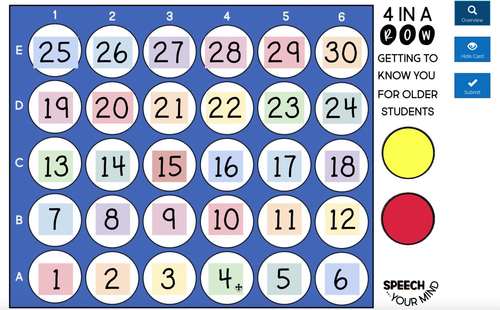 Getting to Know You Boom Cards™ Older Students | Connect 4 Style Ice ...