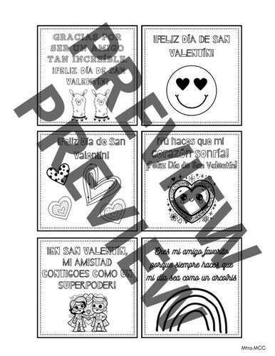Tarjetas de San Valentín en español - Valentine's Day Cards in Spanish