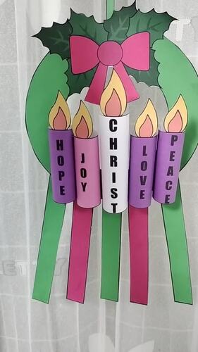 Advent Wreath Craft 3D Candle Craft Hanging Craft Christmas Activities ...