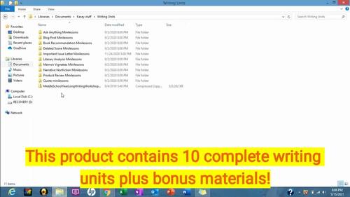 6-8 Year-Long Middle School Writing Curriculum Bundle (12 Units Total)