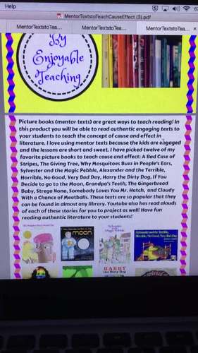 Cause and Effect in Literature and Informational Text (Mentor Texts)