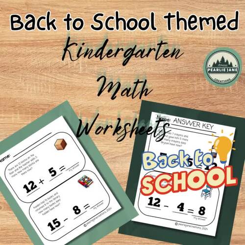 Back to School Math Word Problems for Kindergarteners | TPT