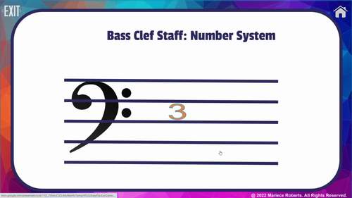 Bass Clef Staff Line & Space Numbering Interactive Activity: PDF ...