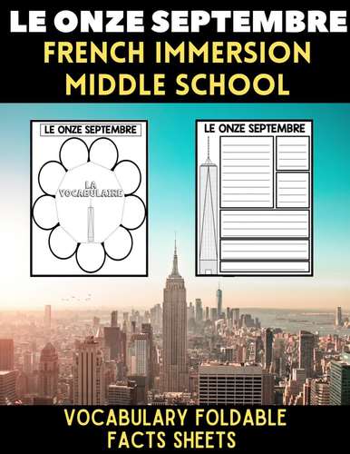 9-11 Reading Activity and Project for French Immersion - le onze septembre