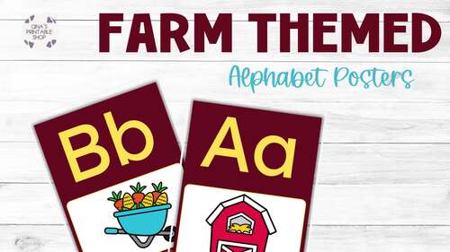 Farm Themed Alphabet Posters for Classroom Decor by GinasPrintableShop