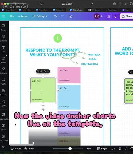 ECR Template | Extended Constructed Response Reading Response | Canva ...