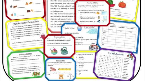 Properties of Matter 5th Grade Florida Science by Mrs Lena | TPT