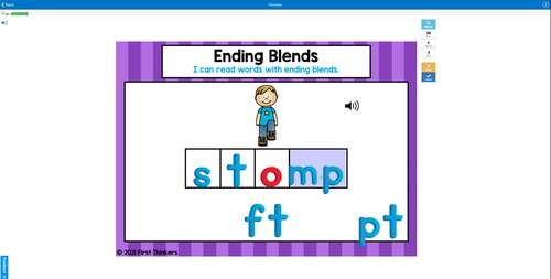 Ending Blends Phonics Boom Cards Digital Task Cards by First Thinkers