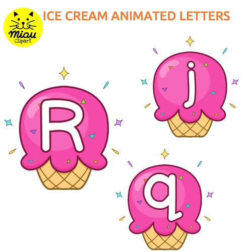Ice Cream Letters Clip Art | Summer | Animated Gif Alphabet by Miau clipart