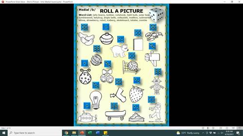 Digital Roll a Picture Medial Articulation | Teletherapy | Speech Therapy