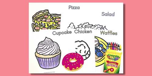 Food Coloring Pages to Teach English Vocabulary Words by More Than Just ...