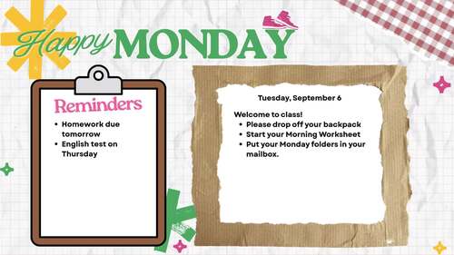 Morning Slides & Daily Class Slides | Daily Agenda Morning Meeting